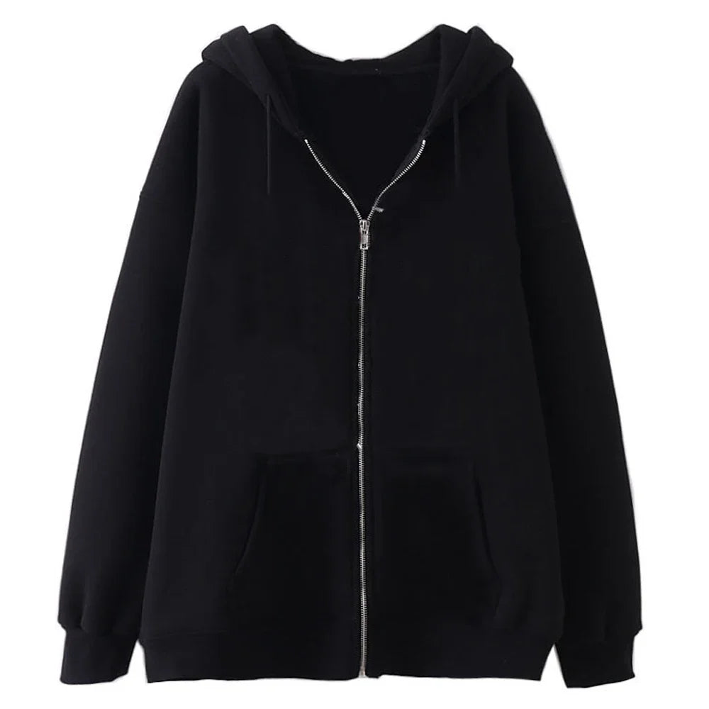 Black Baggy Zip Up Hoodie | Baggy Clothes