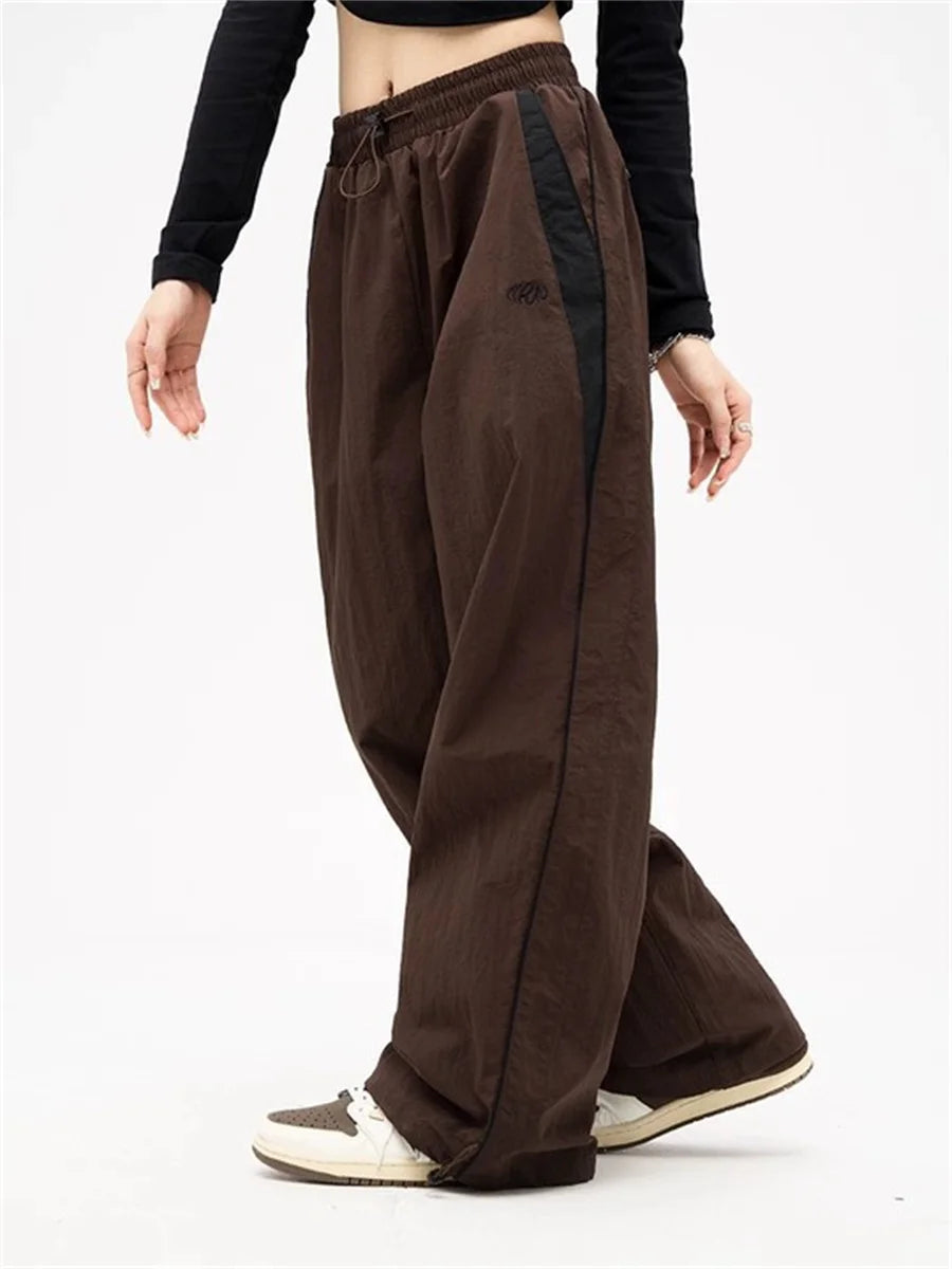 Brown Parachute Pants Women | Baggy Clothes