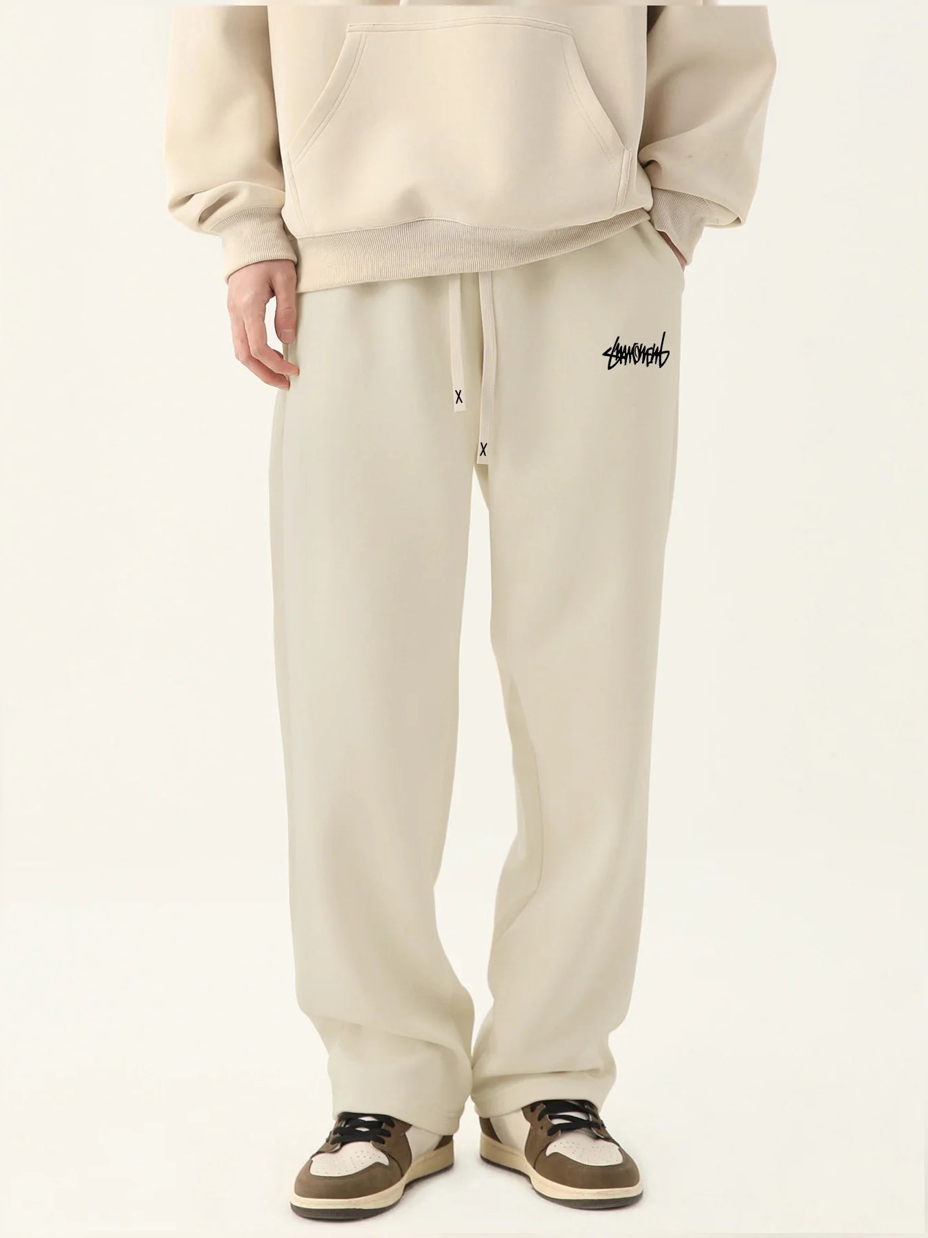 Cream Baggy Sweatpants | Baggy Clothes