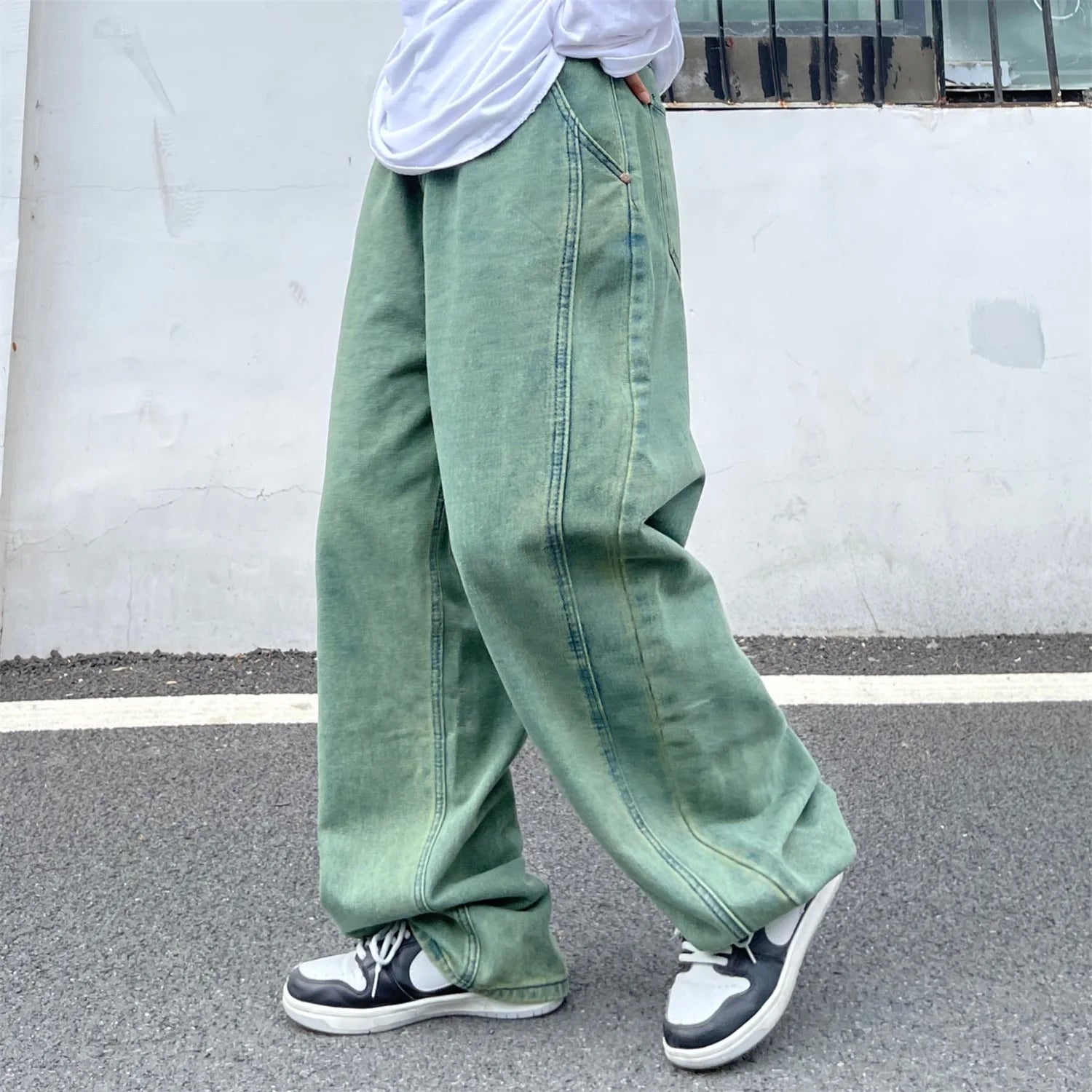 Green Baggy Jeans Men | Baggy Clothes