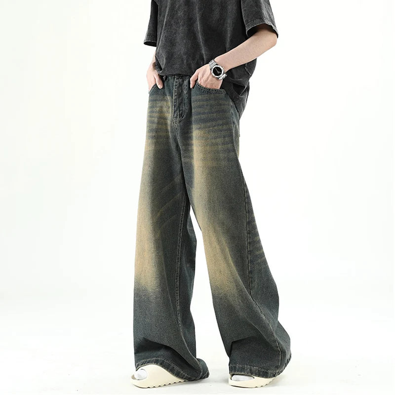 Green Washed Baggy Jeans Men | Baggy Clothes