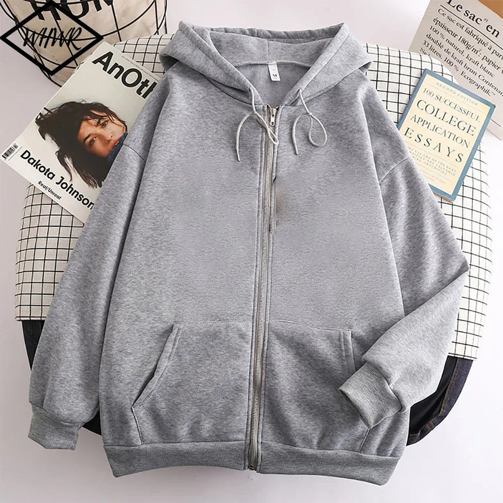 Grey Baggy Zip Up Hoodie | Baggy Clothes